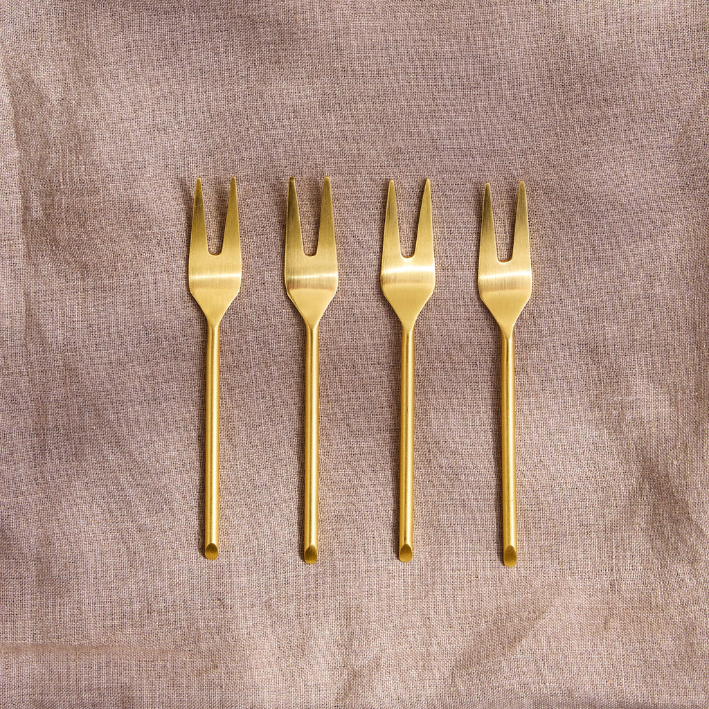 Thin Gold Small Forks, Set of 4 – Brass Monkey Home